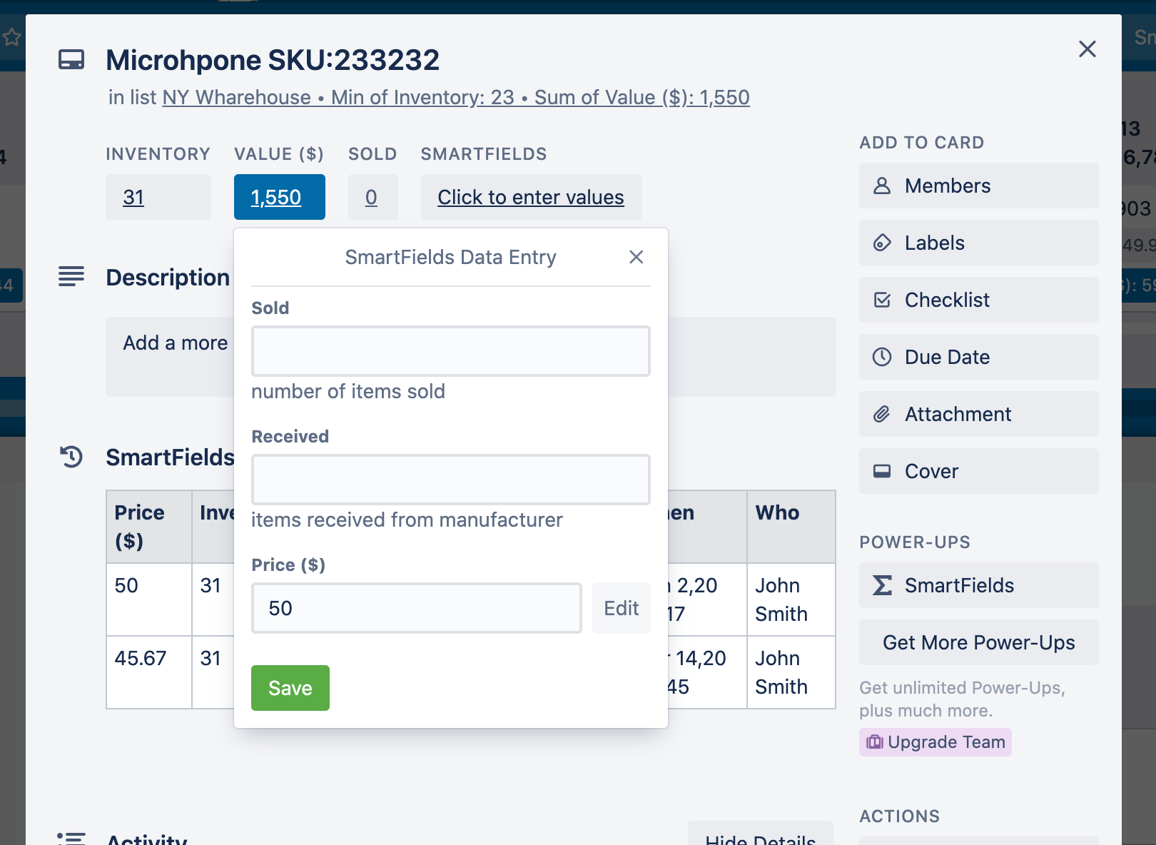 Smart Fields Power-Up | Trello
